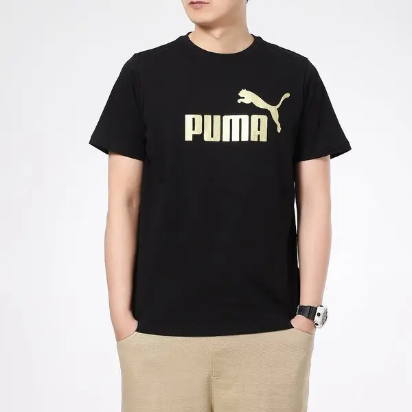 PUMA Essentials Metallic Logo T-shirt - Black