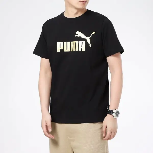 PUMA Essentials Metallic Logo T-shirt - Black
