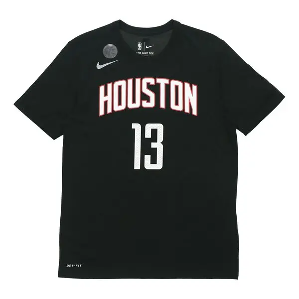 Nike Nba Houston Rockets Short Sleeve Tee - Black