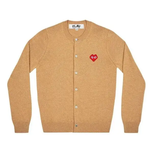 Play Comme Des Garcon Cardigan With Emblem - Beige