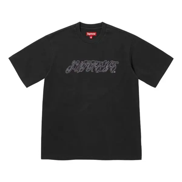 Supreme Ss26 Raised Script S/s T-shirt - Black