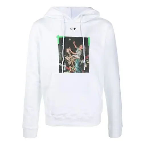Off-White Arrows Printed Hooded Pullover - White