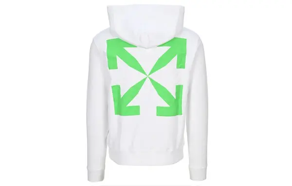Off-White Arrows Printed Hooded Pullover - White