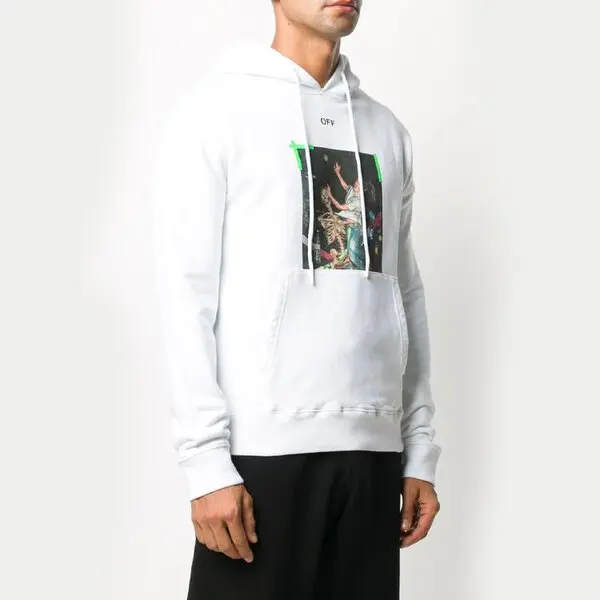 Off-White Arrows Printed Hooded Pullover - White
