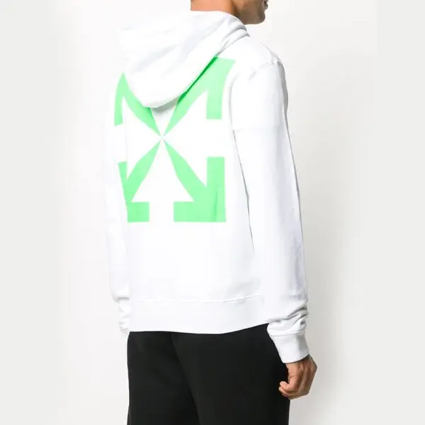 Off-White Arrows Printed Hooded Pullover - White