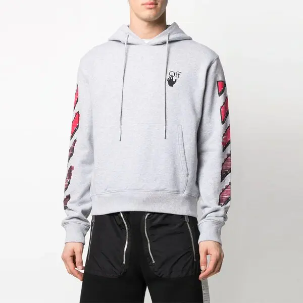 Off-White Ss21 Logo Printing Drawstring Hoodie