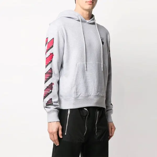 Off-White Ss21 Logo Printing Drawstring Hoodie