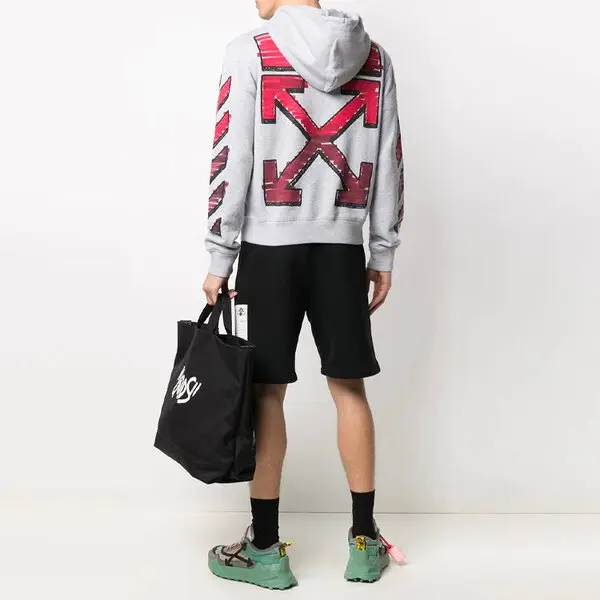 Off-White Ss21 Logo Printing Drawstring Hoodie