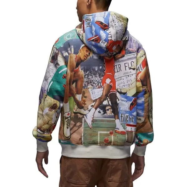 JORDAN Air Brooklyn Fleece All Over Print Hoodie - Multi-color