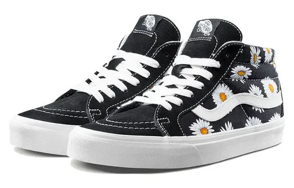 VANS Sk8-mid Flower Pattern 'black White