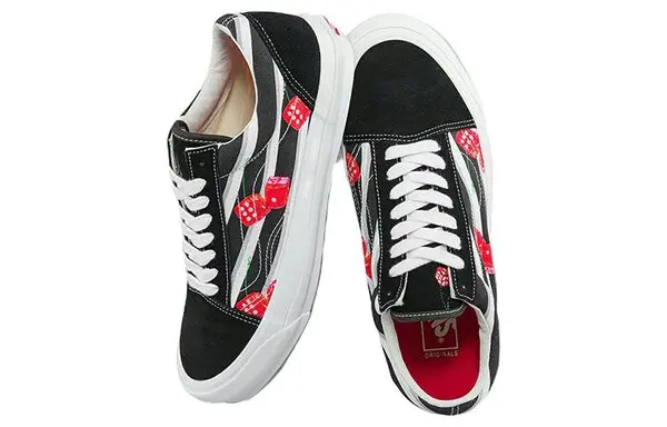 VANS Og Old Skool Lx 'snake Eyes Black' Sneakers - Black/white/red