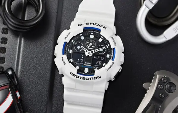 Casio G-shock Analog-digital Watch - White/blue