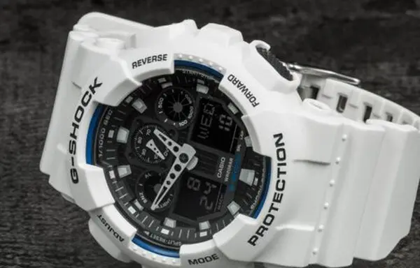 Casio G-shock Analog-digital Watch - White/blue