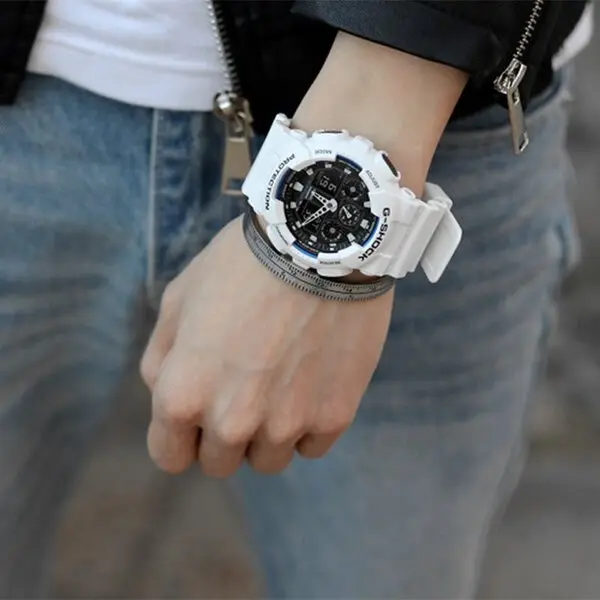 Casio G-shock Analog-digital Watch - White/blue
