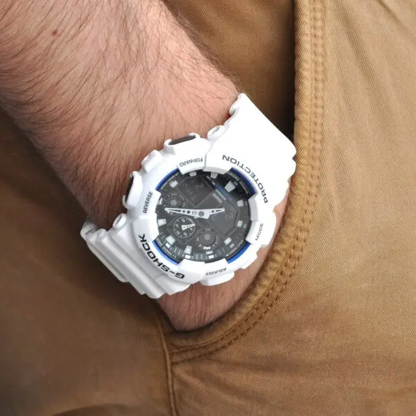 Casio G-shock Analog-digital Watch - White/blue