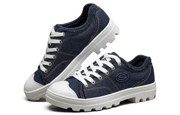 Sketchers Denim Lace-up Sneakers - Navy