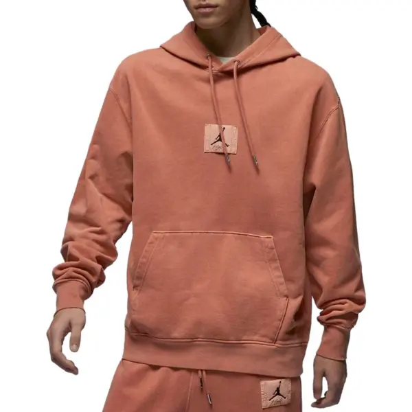 JORDAN Air Flight Fleece Pullover Hoodie - Orange/red