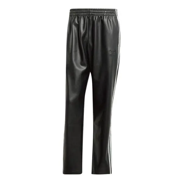 Adidas Faux Leather Adicolor 3-stripes Firebird Track Suit Pants Asia Sizing - Black