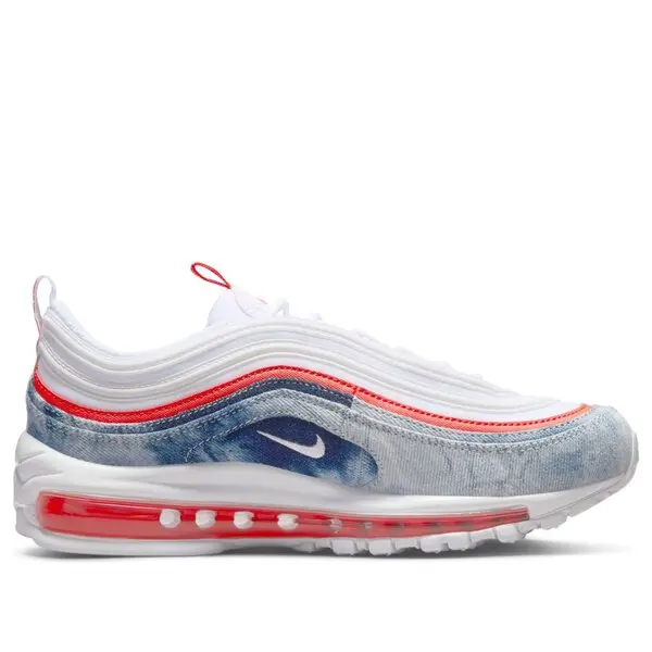 Nike Max 97 Washed Denim Sneakers - White/blue/orange