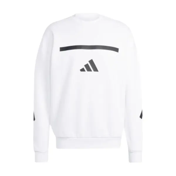 Adidas Crewneck Sweatshirt With Logo Detail - White/black