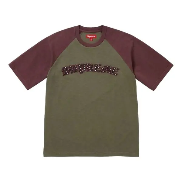 Supreme Ss26 Rhinestone Raglan S/s T-shirt - Olive