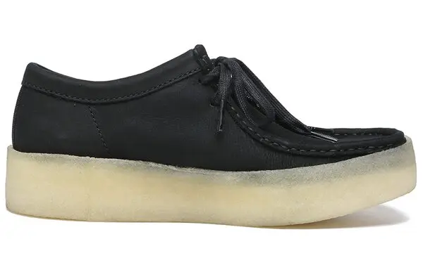 Clarks Wallabee Cup Nubuck Lace Up Shoes - Black