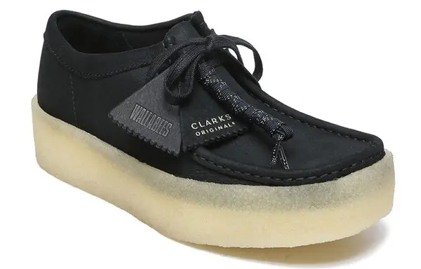 Clarks Wallabee Cup Nubuck Lace Up Shoes - Black