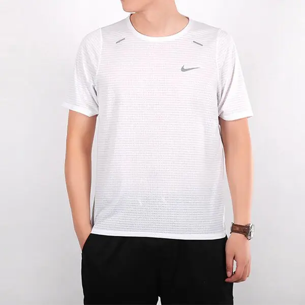 Nike Logo Pattern Training Sports Short Sleeve - White