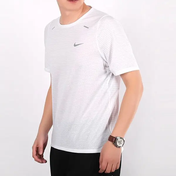 Nike Logo Pattern Training Sports Short Sleeve - White