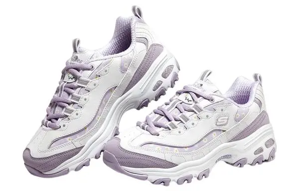 Sketchers D'lites 1.0 Sneakers - White/purple
