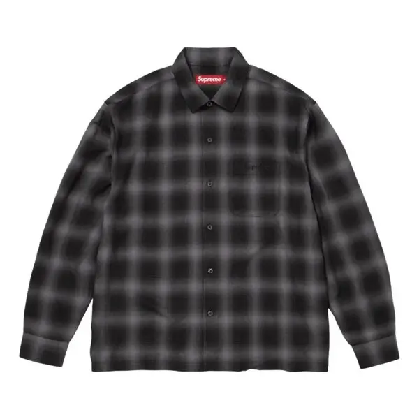 Supreme Ss26 Shadow Plaid Rayon Shirt - Black