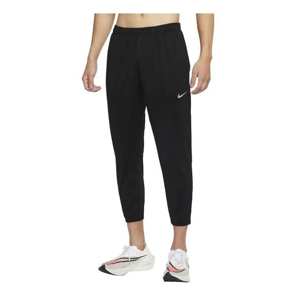 Nike Logo Solid Color Elastic Waistband Drawstring Sports Pants/trousers/joggers Autumn - Black