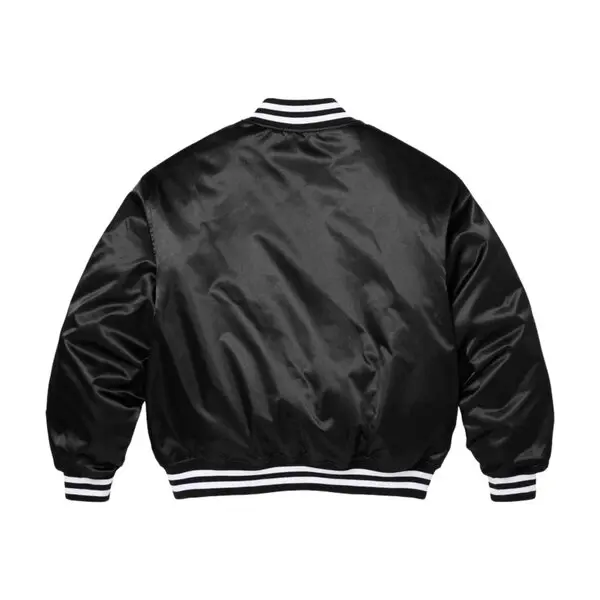 Supreme X Champion Ss26 Satin Varsity Jacket - Black