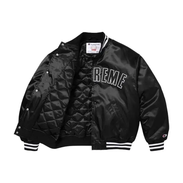 Supreme X Champion Ss26 Satin Varsity Jacket