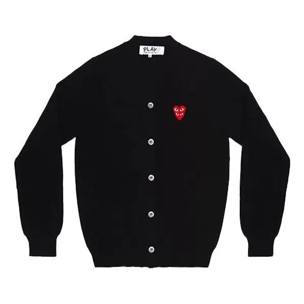 Play Comme Des Garcon Emblem Cardigan - Black