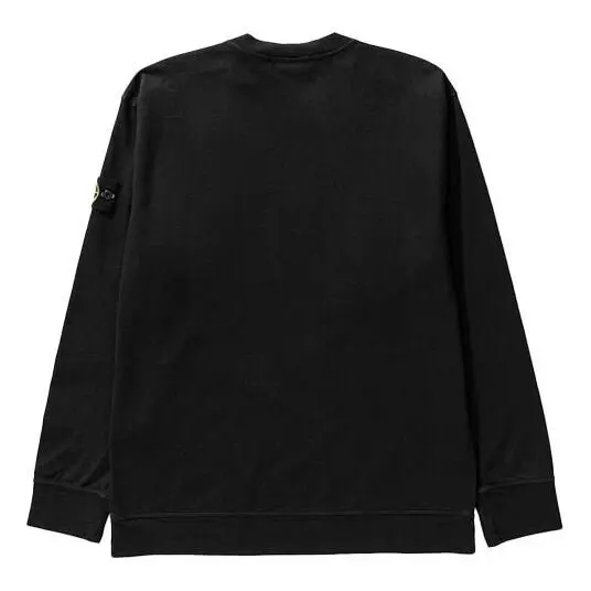 Stone Island Logo Patch Long Sleeve T-shirt - Black