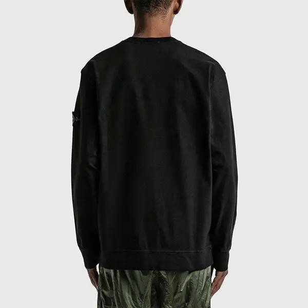 Stone Island Logo Patch Long Sleeve T-shirt - Black