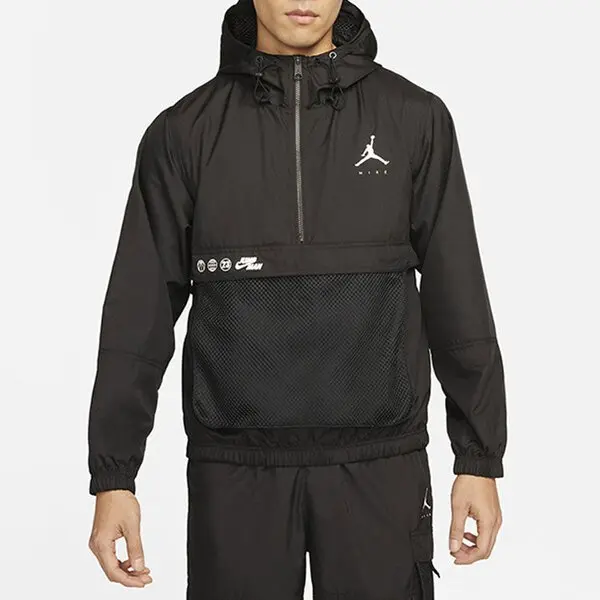 JORDAN Half Zipper Hooded Jacket