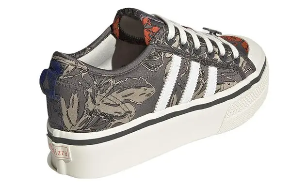 Adidas Nizza Platform 'victorian Floral Print' Sneakers - Graywhiteorange