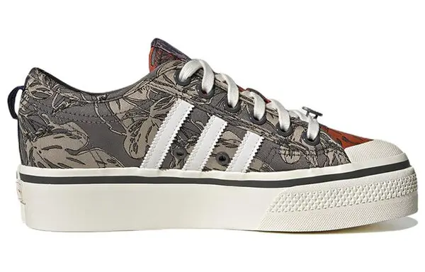 Adidas Nizza Platform 'victorian Floral Print' Sneakers - Graywhiteorange