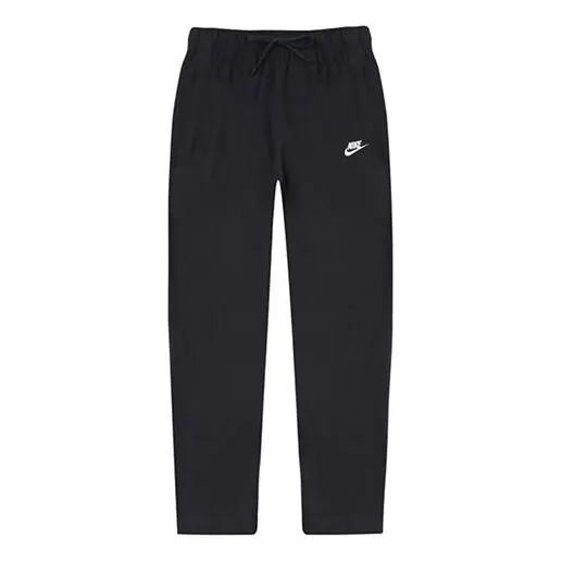 Nike Logo Embroidered Sports Training Knit Long Pants - Black