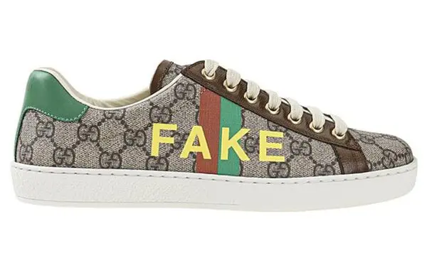 Gucci Ace Sneakers With "fake/not" Print