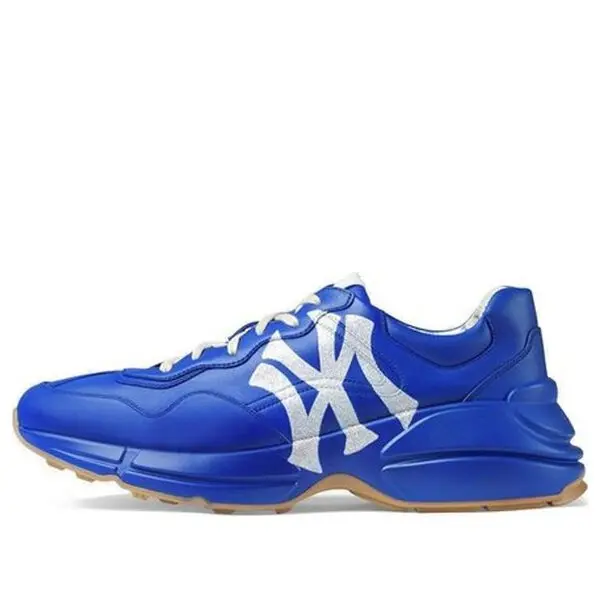 Gucci Rhyton Leather "ny Yankees" Sneakers - Blue