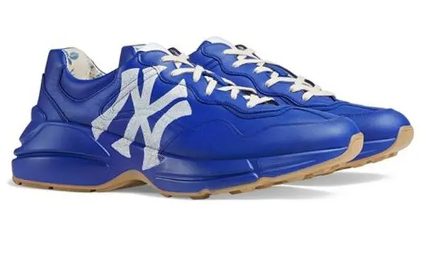 Gucci Rhyton Leather "ny Yankees" Sneakers - Blue