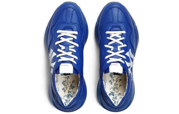 Gucci Rhyton Leather "ny Yankees" Sneakers - Blue