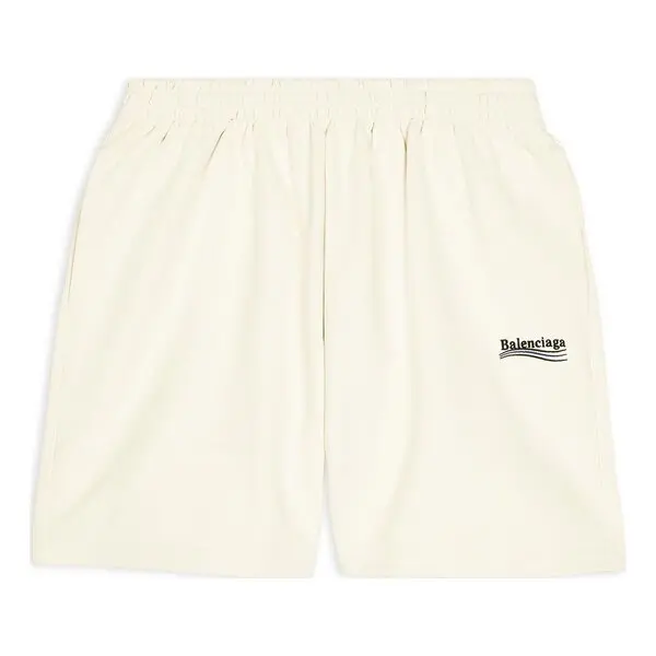 Balenciaga Political Campaign Sweat Shorts - Beige