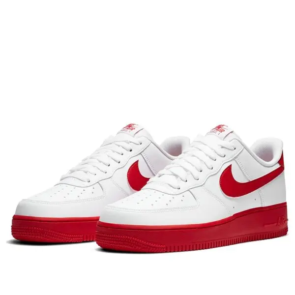 Nike Force 1 Low Top Sneakers - White/red