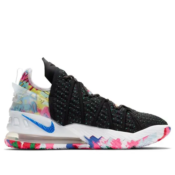 Nike Lebron 18 "james Gang" High Top Sneakers - Black/white/pink