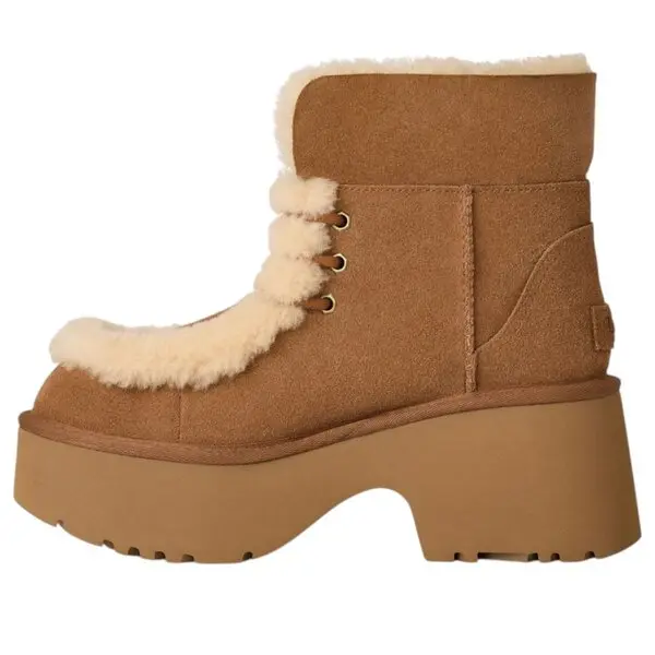 UGG Esmee Lace-up Platform Boots - Chestnut