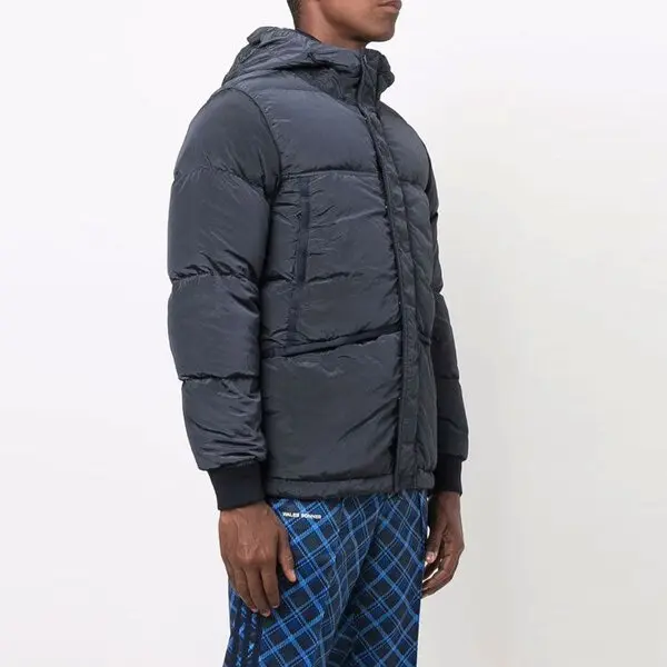 Stone Island Nylon Badge Logo Hooded Down Jacket